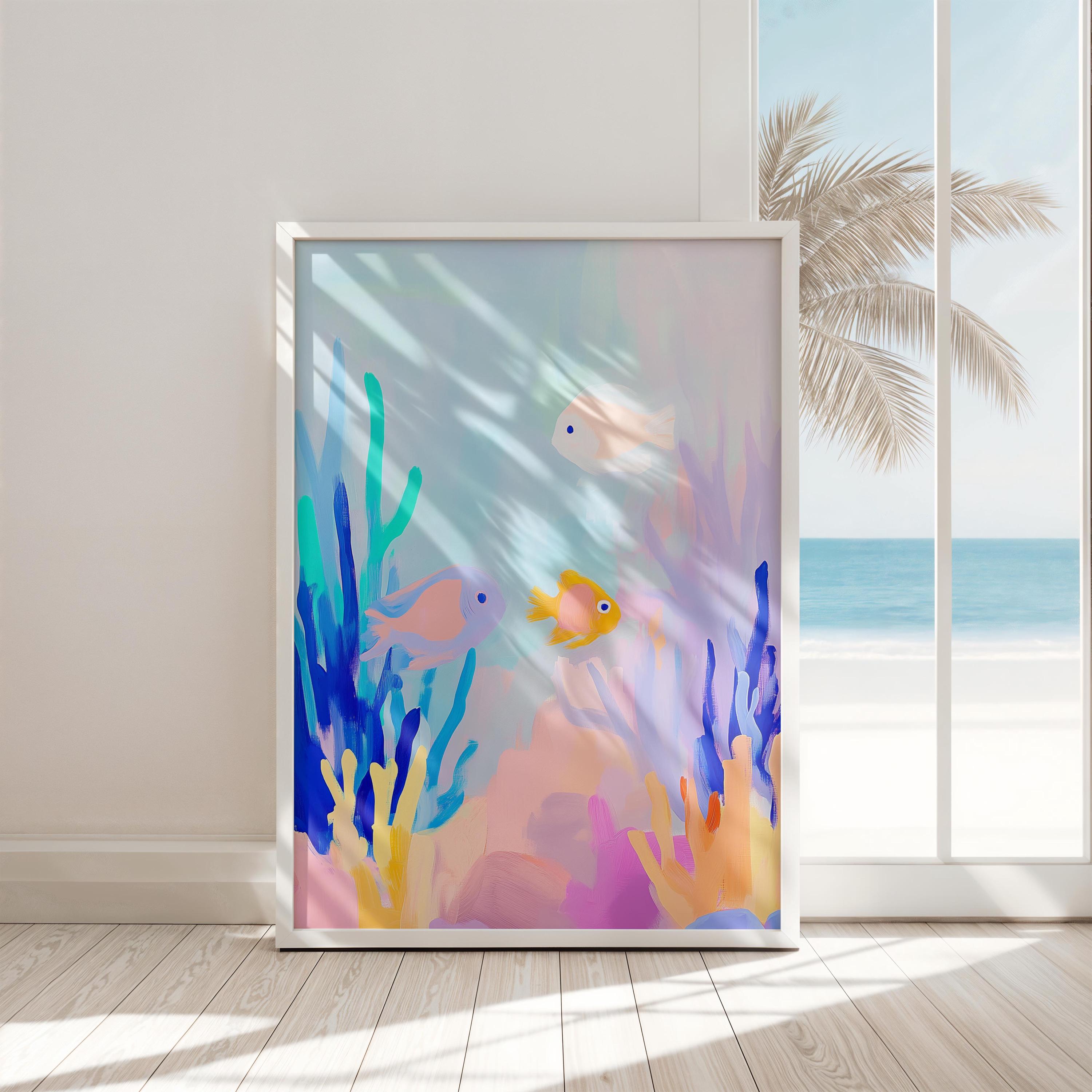 Underwater Ocean Art, Tropical Fish Wall Print, Colorful Coral Reef ...
