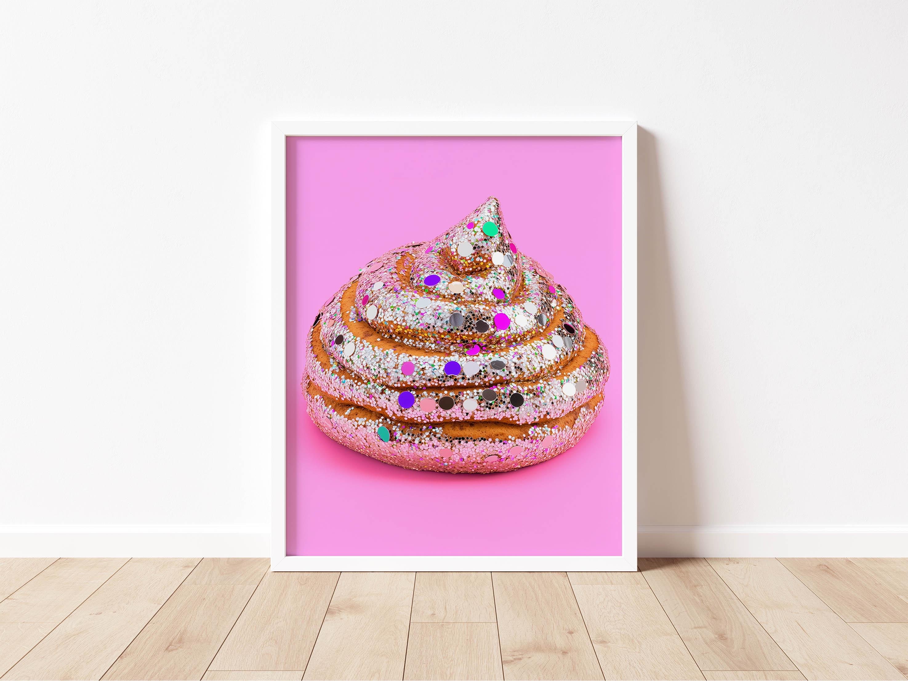 Glitter Poop Art, Sparkly Poop Print, Funny Glitter Bathroom Decor ...