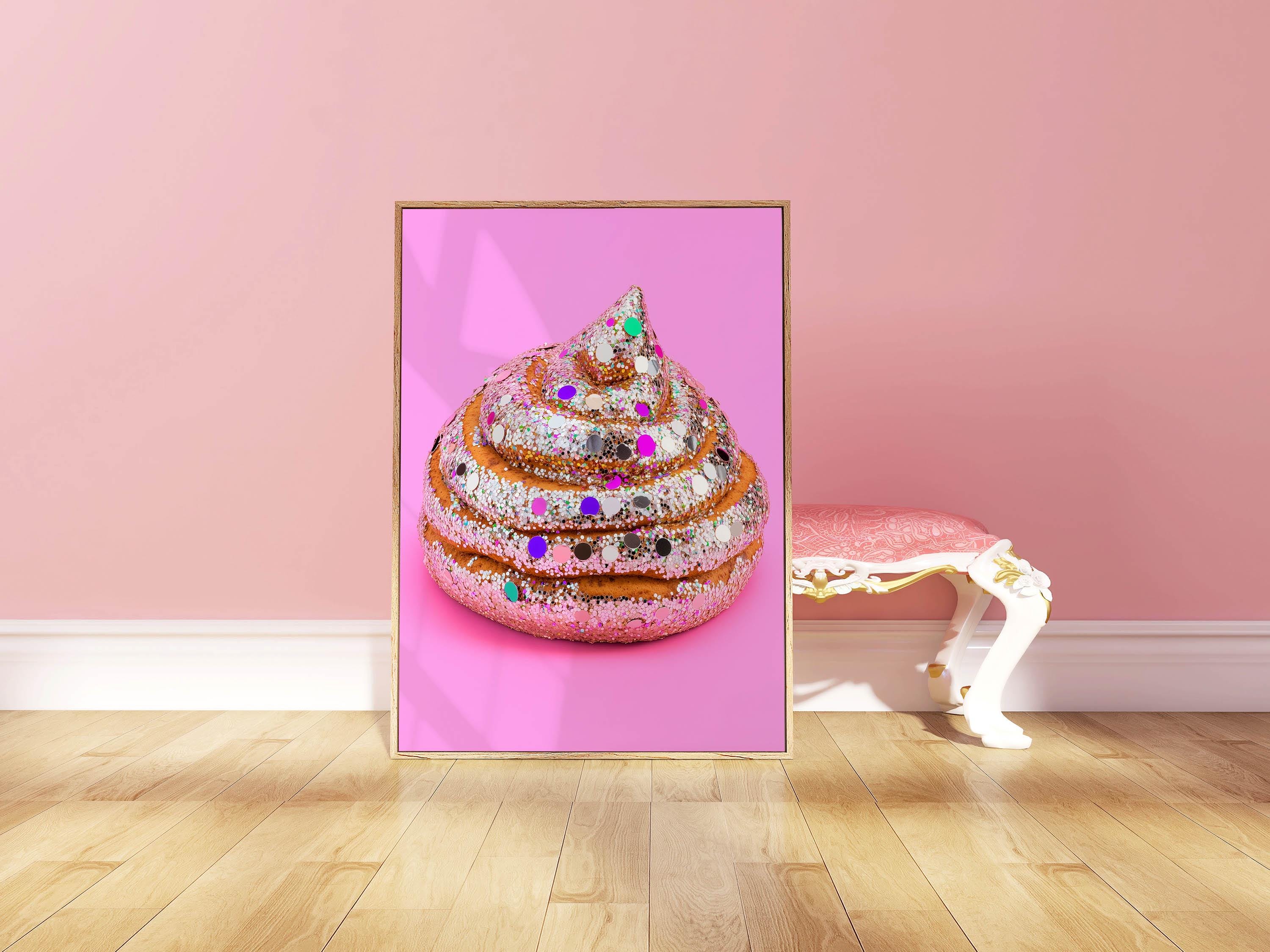 Glitter Poop Art, Sparkly Poop Print, Funny Glitter Bathroom Decor ...