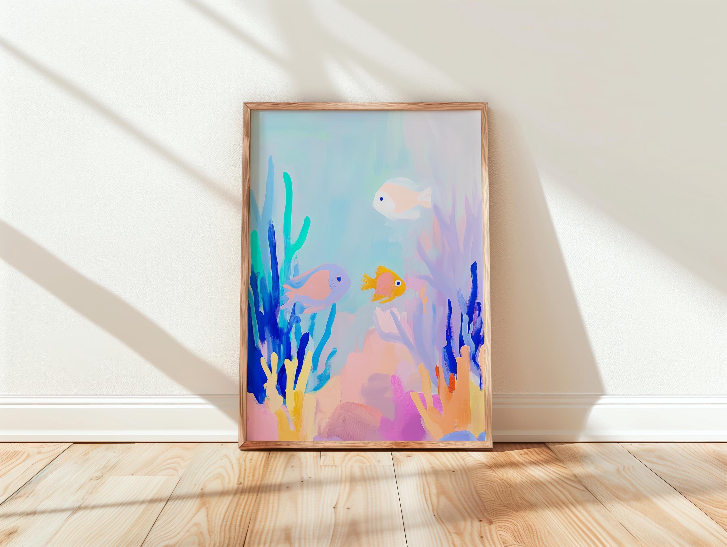 Underwater Ocean Art, Tropical Fish Wall Print, Colorful Coral Reef ...