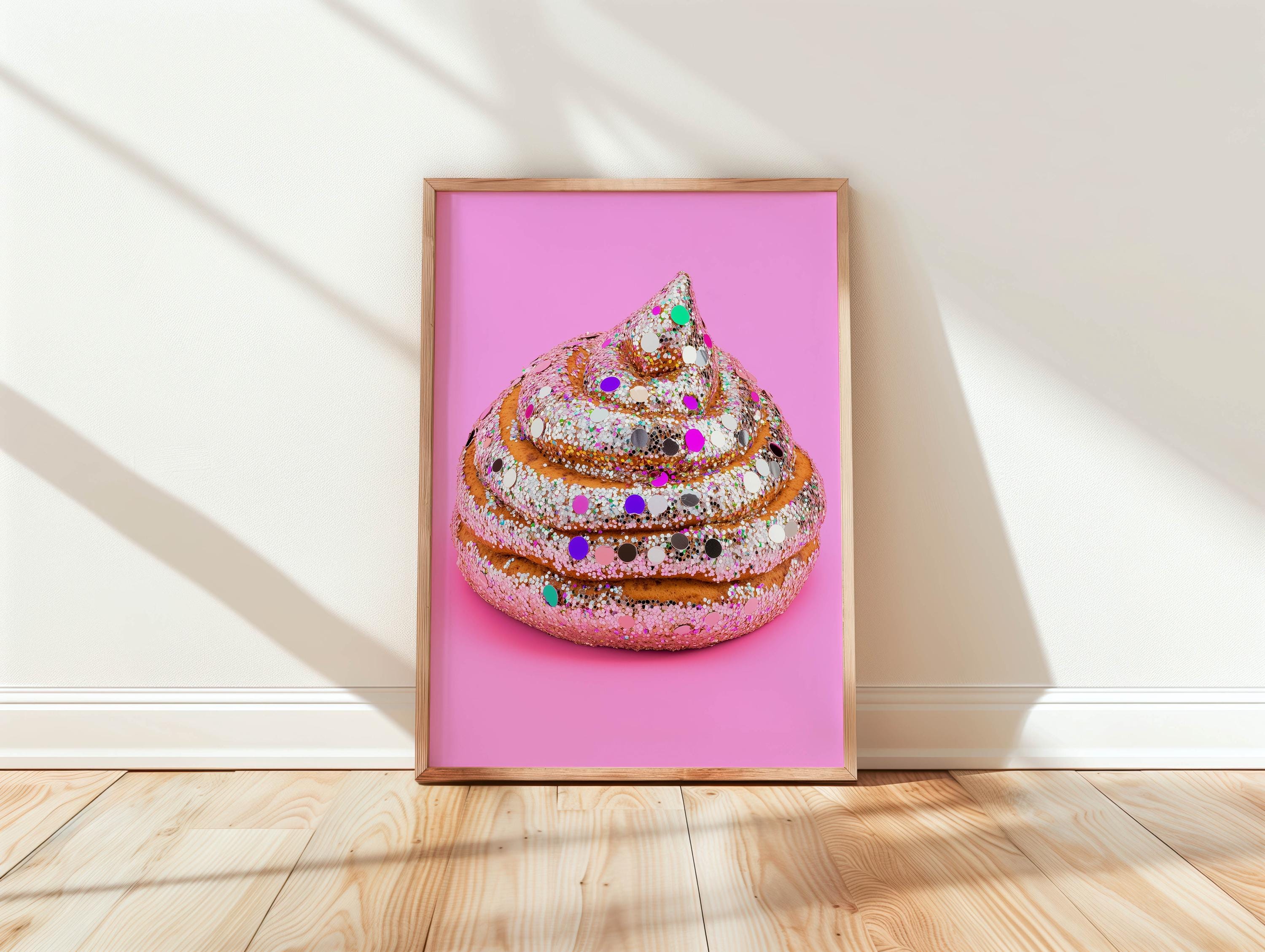 Glitter Poop Art, Sparkly Poop Print, Funny Glitter Bathroom Decor ...