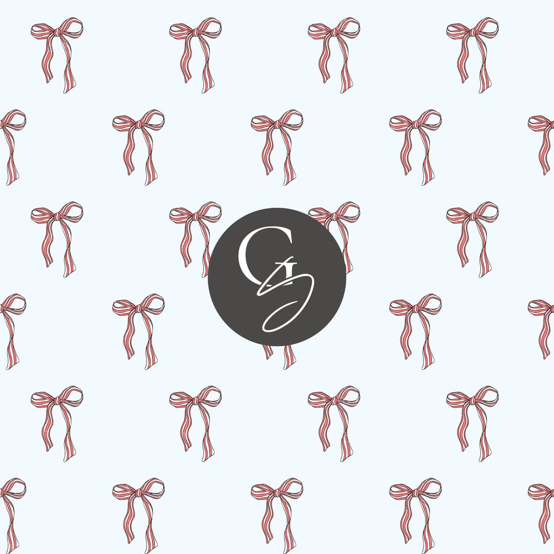 Red Ribbon Seamless Pattern, Ribbon Bow Design, Vintage Bow Pattern ...