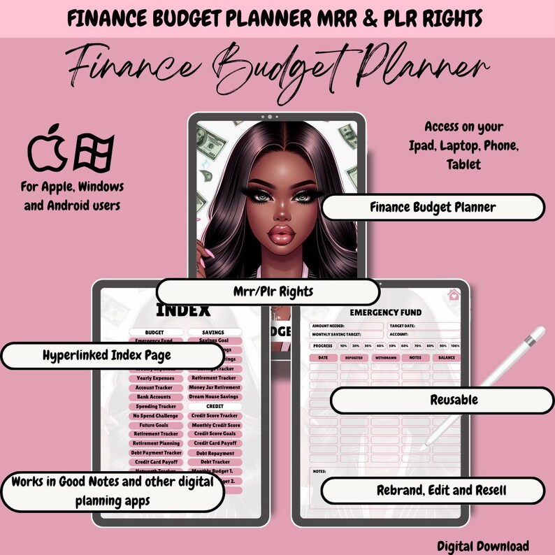 Digital Financial Budget Planner, Digital Budget Planner, Finance ...