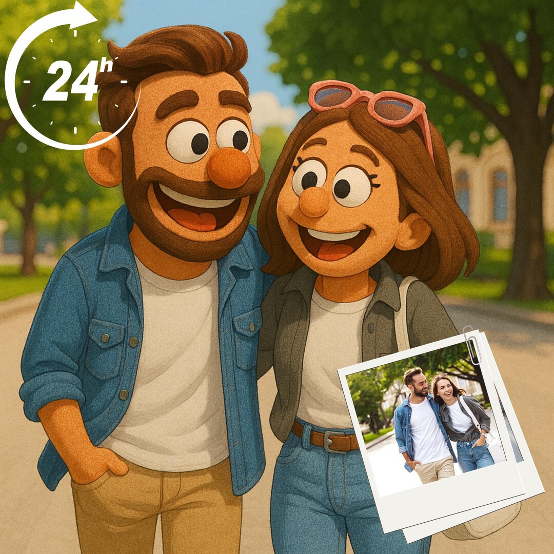 Custom Muppet Style Cartoon Portrait: Personalized Family Gift (digital ...