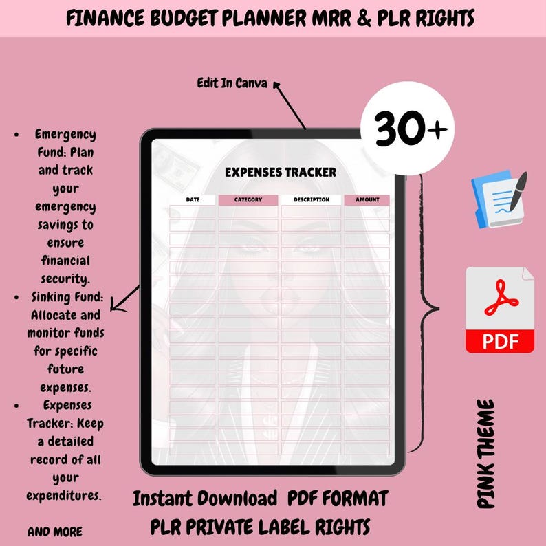 Digital Financial Budget Planner, Digital Budget Planner, Finance ...