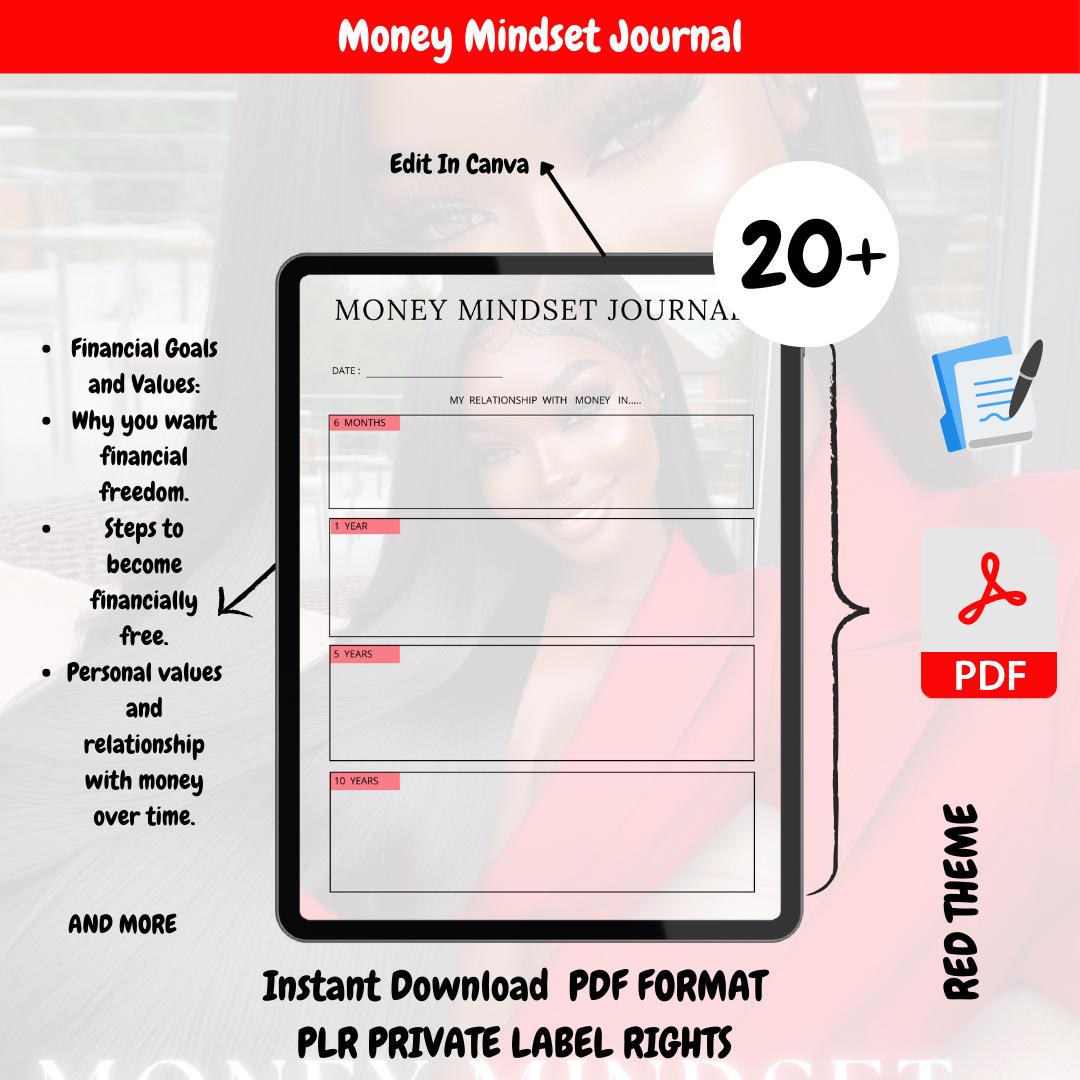 Money Mindset Journal, Printable and Editable Template, Mindset Planner ...