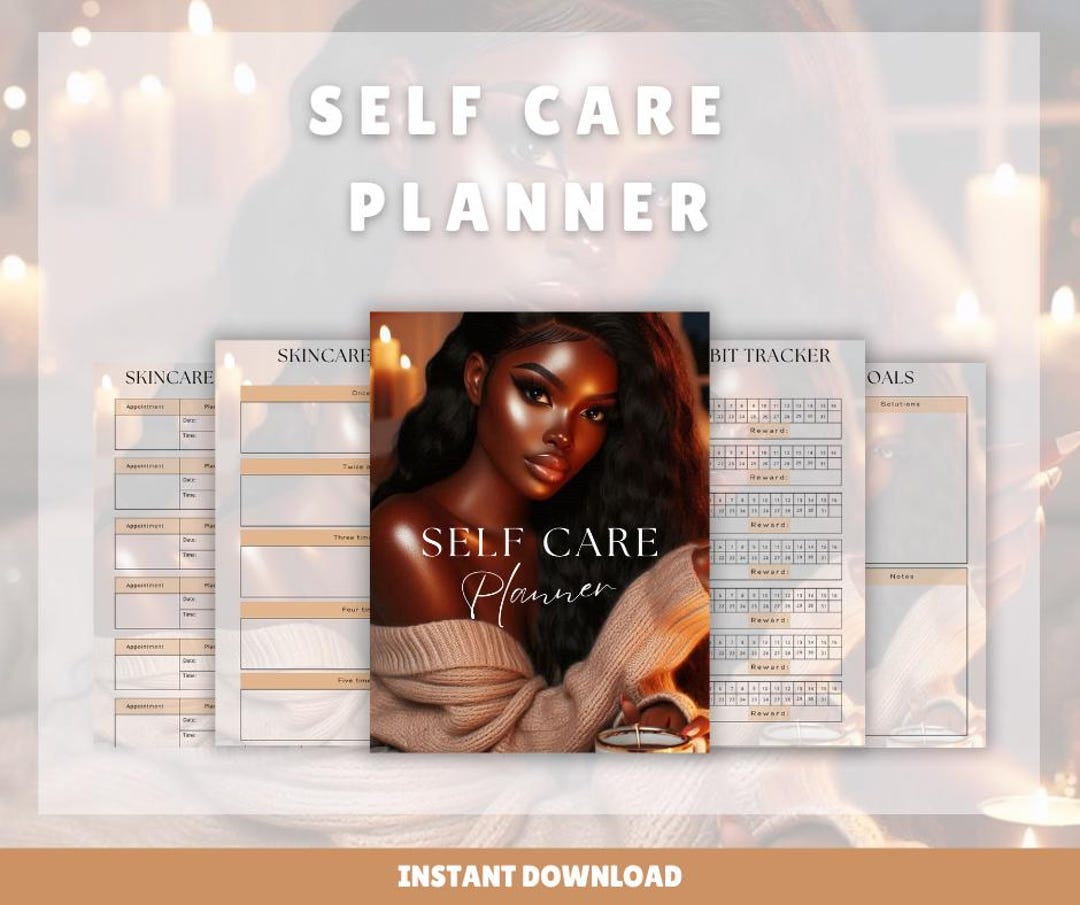 Self Care Digital Planner Printable PDF, Wellness & Beauty Tracker ...