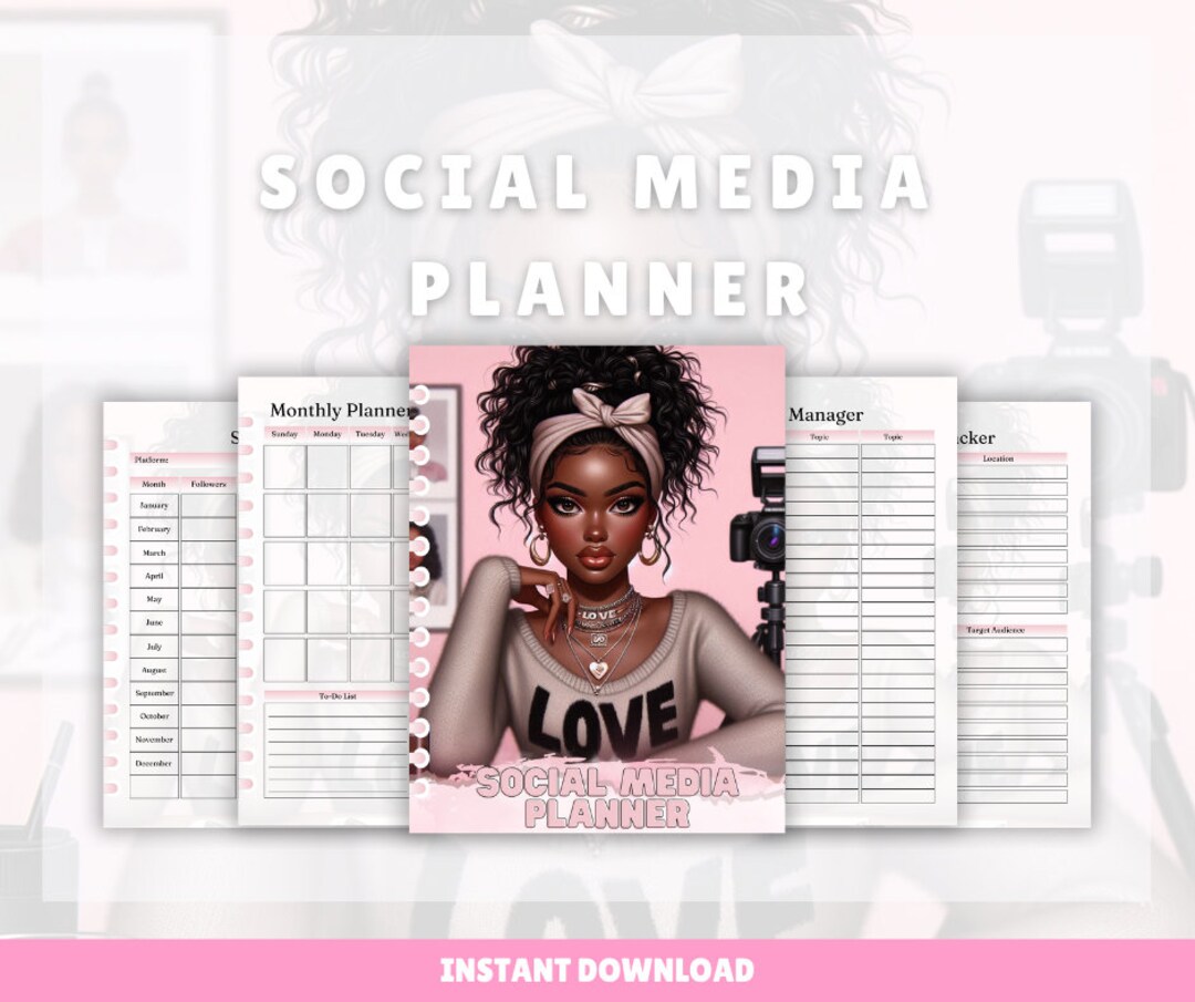 Digital Social Media Planner, Digital Planner, Printable Planner ...