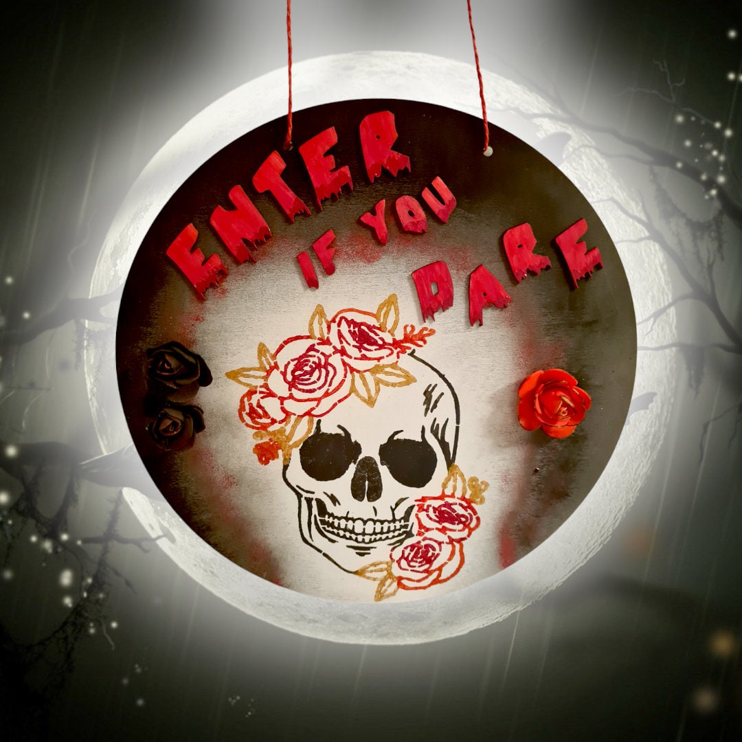 Enter If You Dare Door Sign, Welcome Sign, Halloween Sign, Horror Door ...