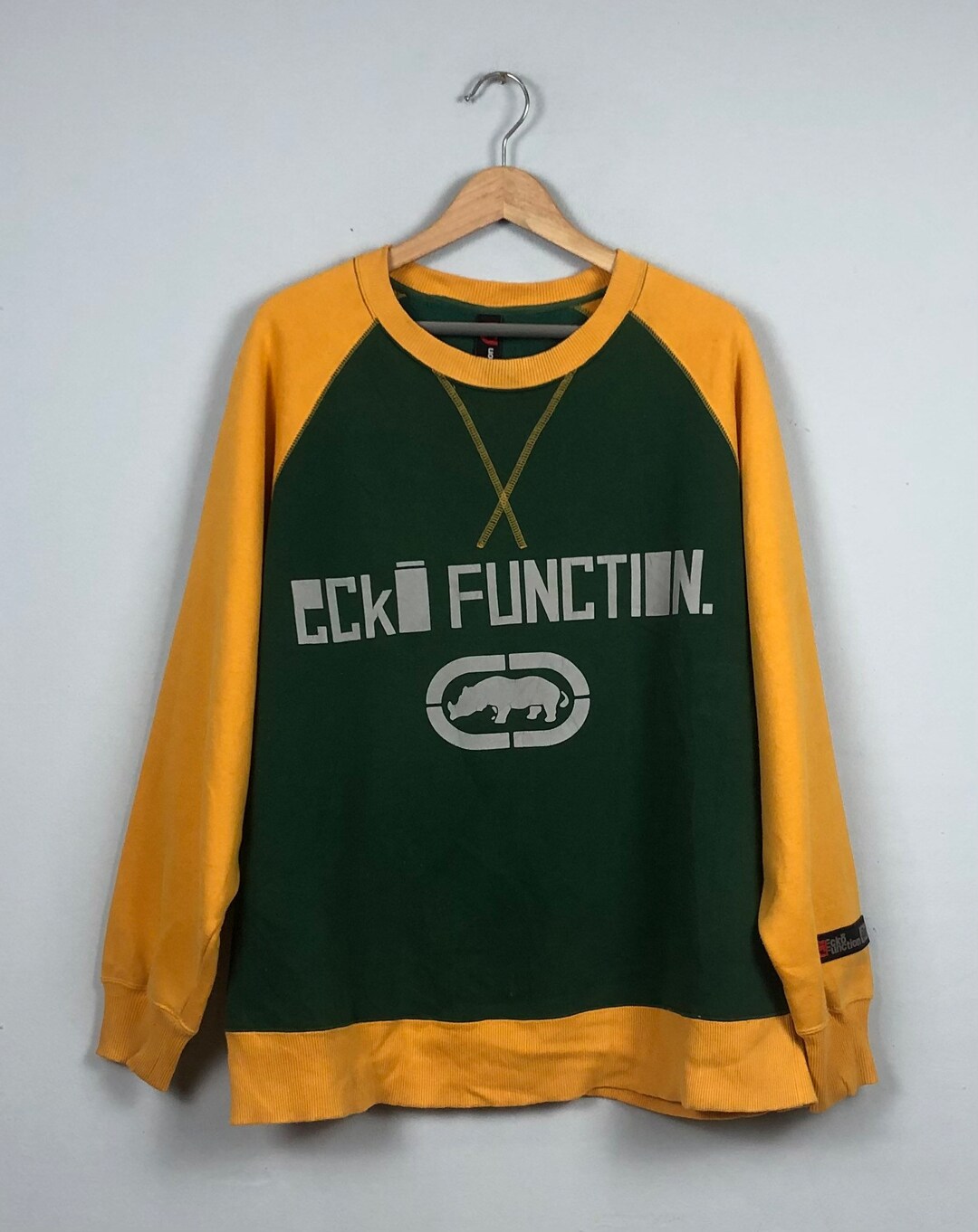 Vintage Ecko Function Big Beaux Degree Styles Colorblock Nice Colorway Yellow Green Pull Over ...