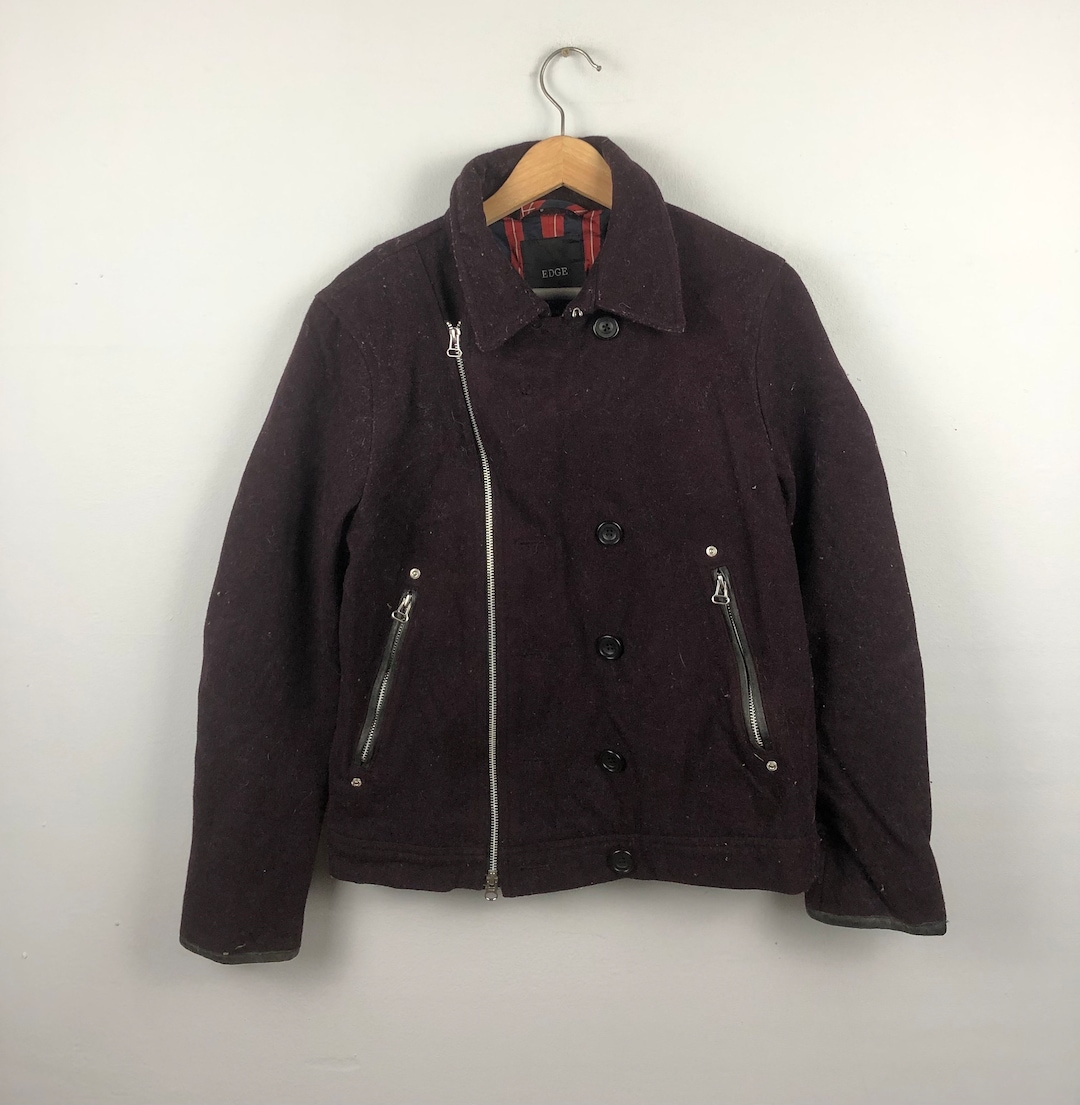 Japanese Brand Edge Rupert Double Collar Bikers Wool Jackets Size M - Etsy