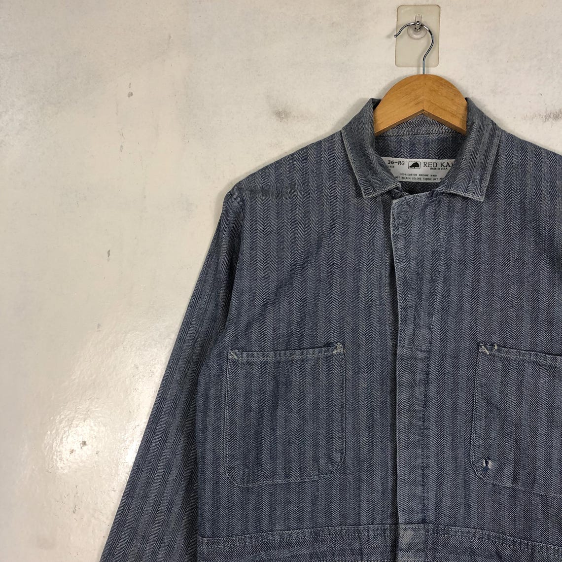 Vintage 80s Red Kap Old Fellow Coverall Worker Workwear Jacket Size M ...