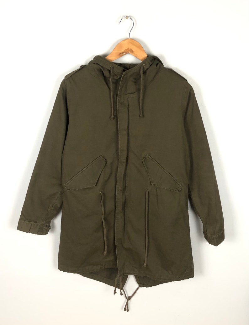 Japanese Brand Parka Jacket Fishtail Medium Green Parka Outerwear ...