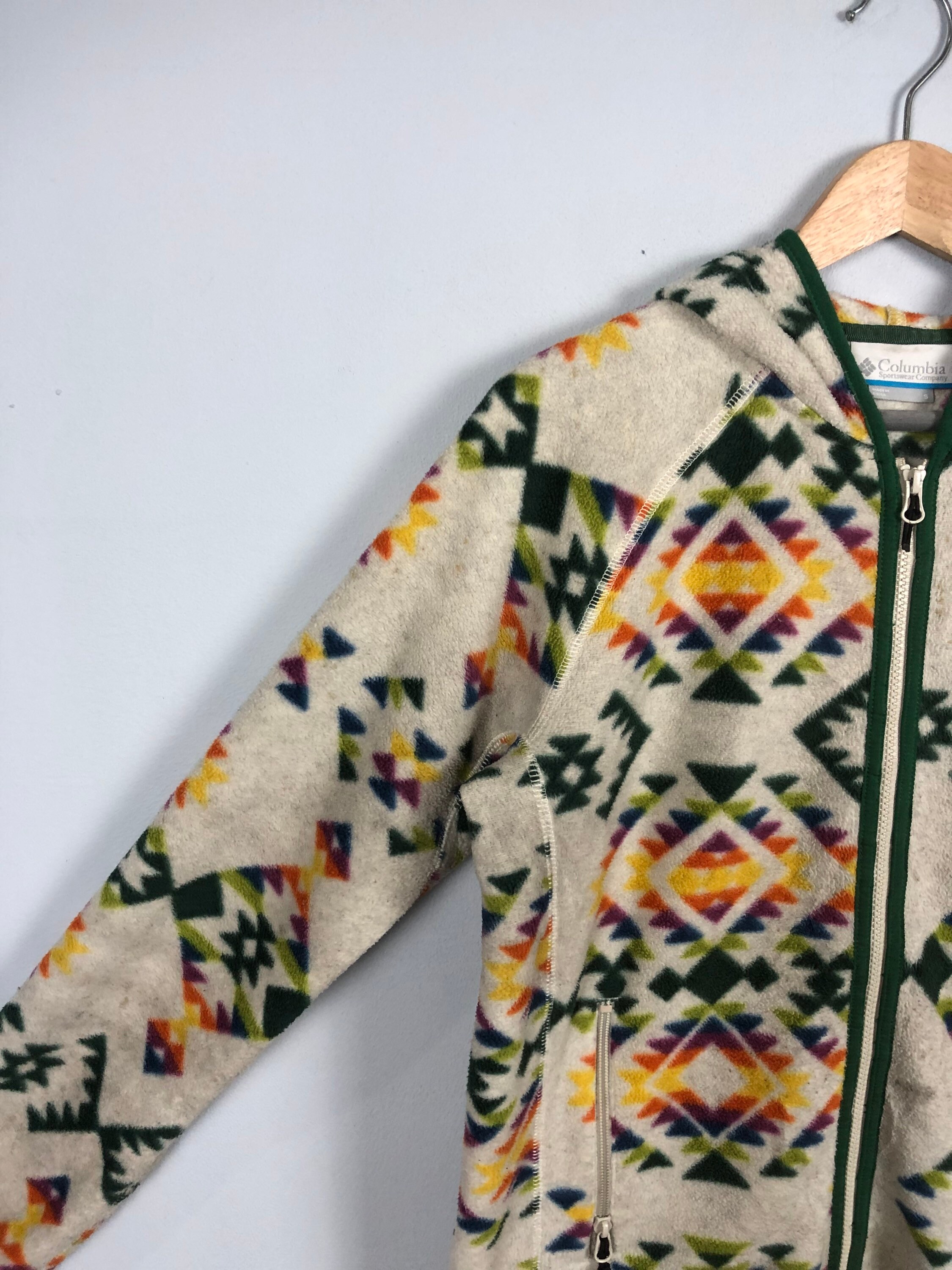 Vintage Columbia Design Aztec Native Navajo Abstrac Fleece Jacket Size ...