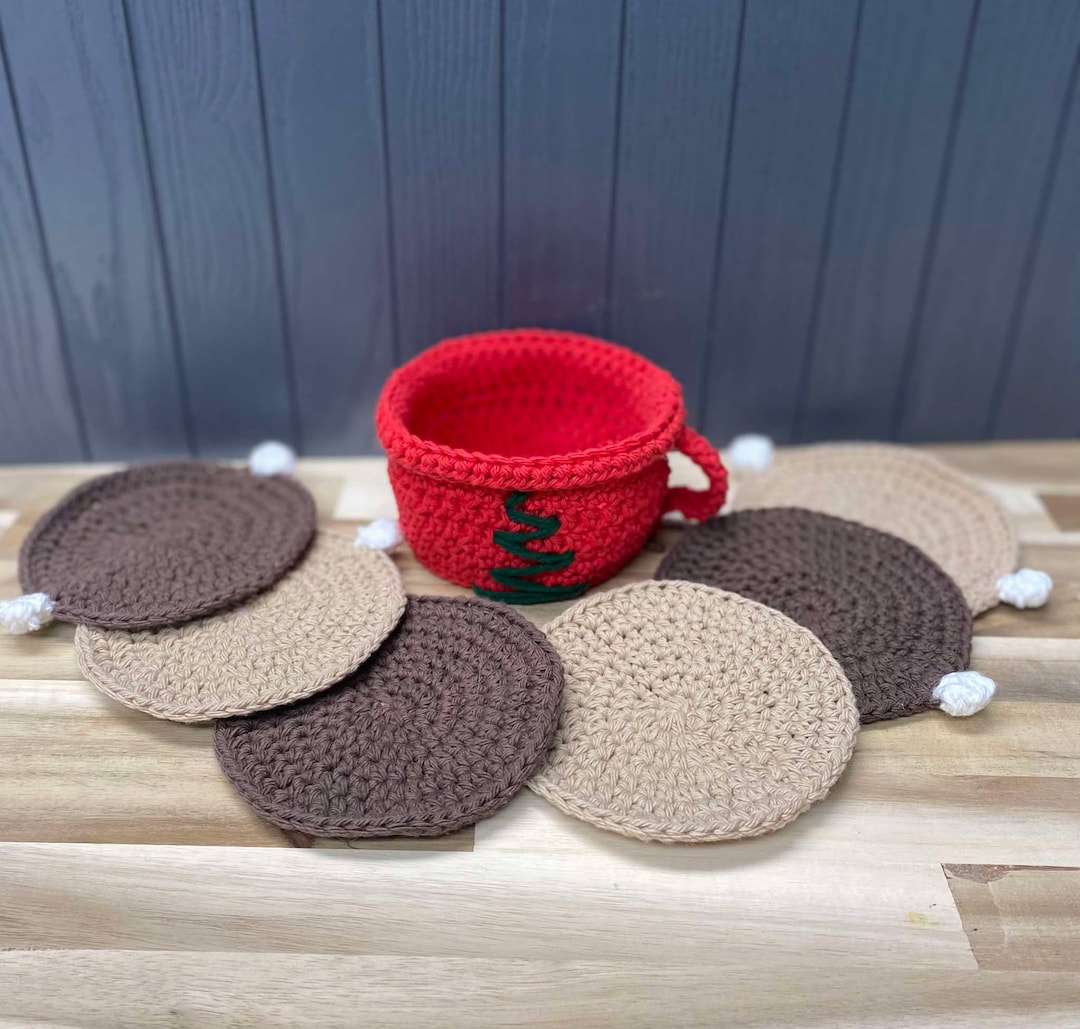 Crochet Pattern - Hot Cocoa Coasters With Mug & Marshmallows - Etsy