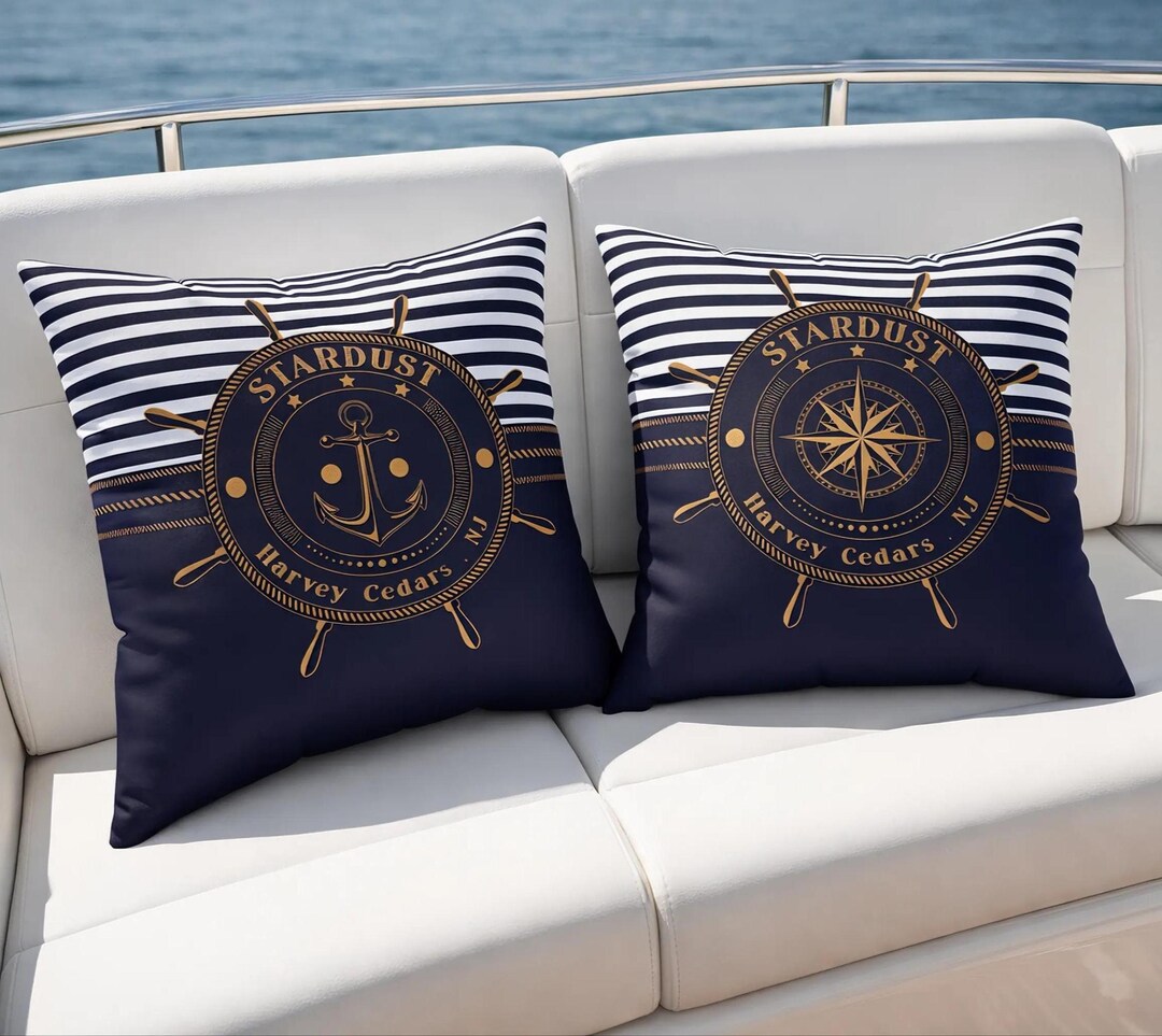 Personalized Boat Pillow – Custom Boat Name Cushion for Boat & Yacht ...