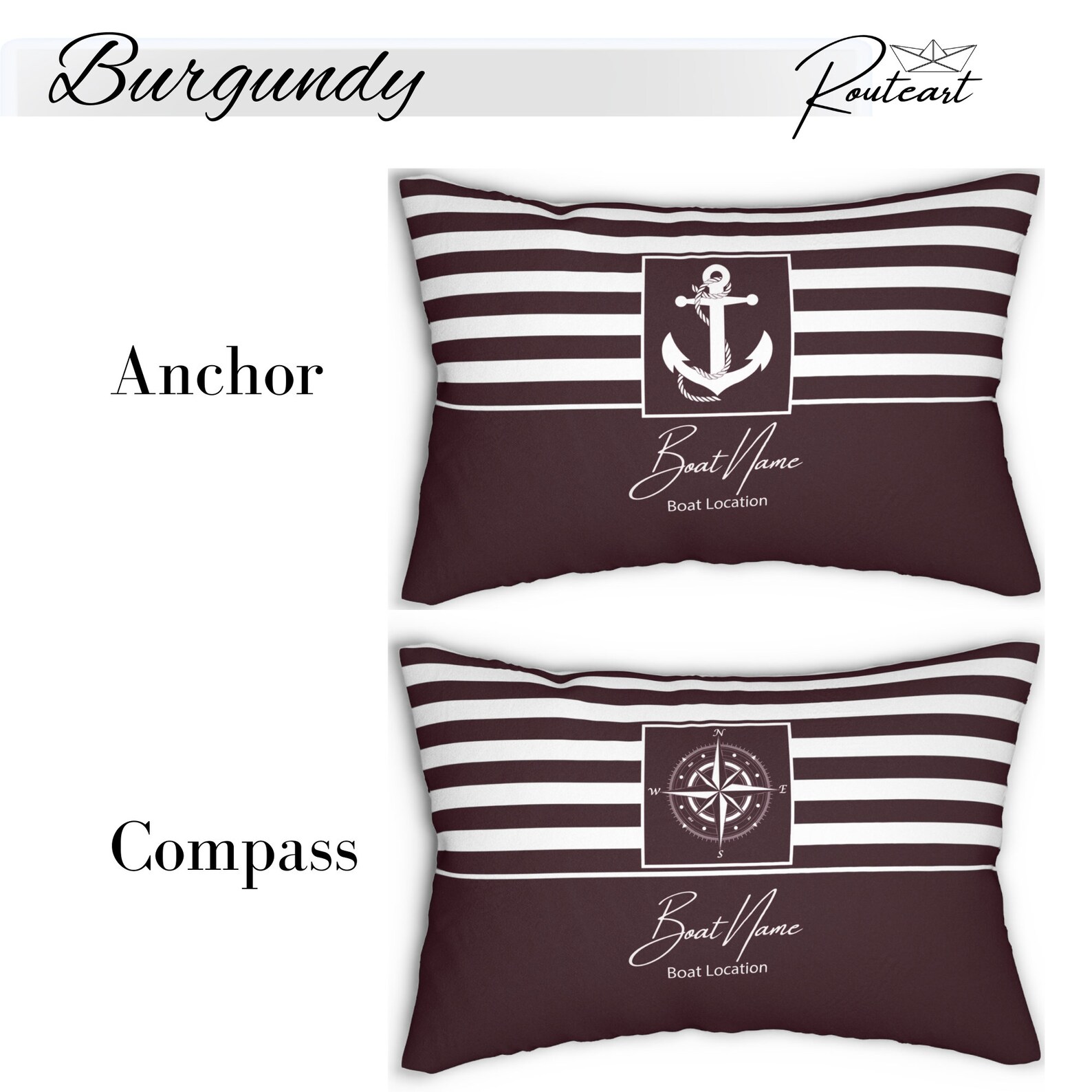 Personalized Nautical Boat Pillow: Custom Anchor Compass Design - Etsy
