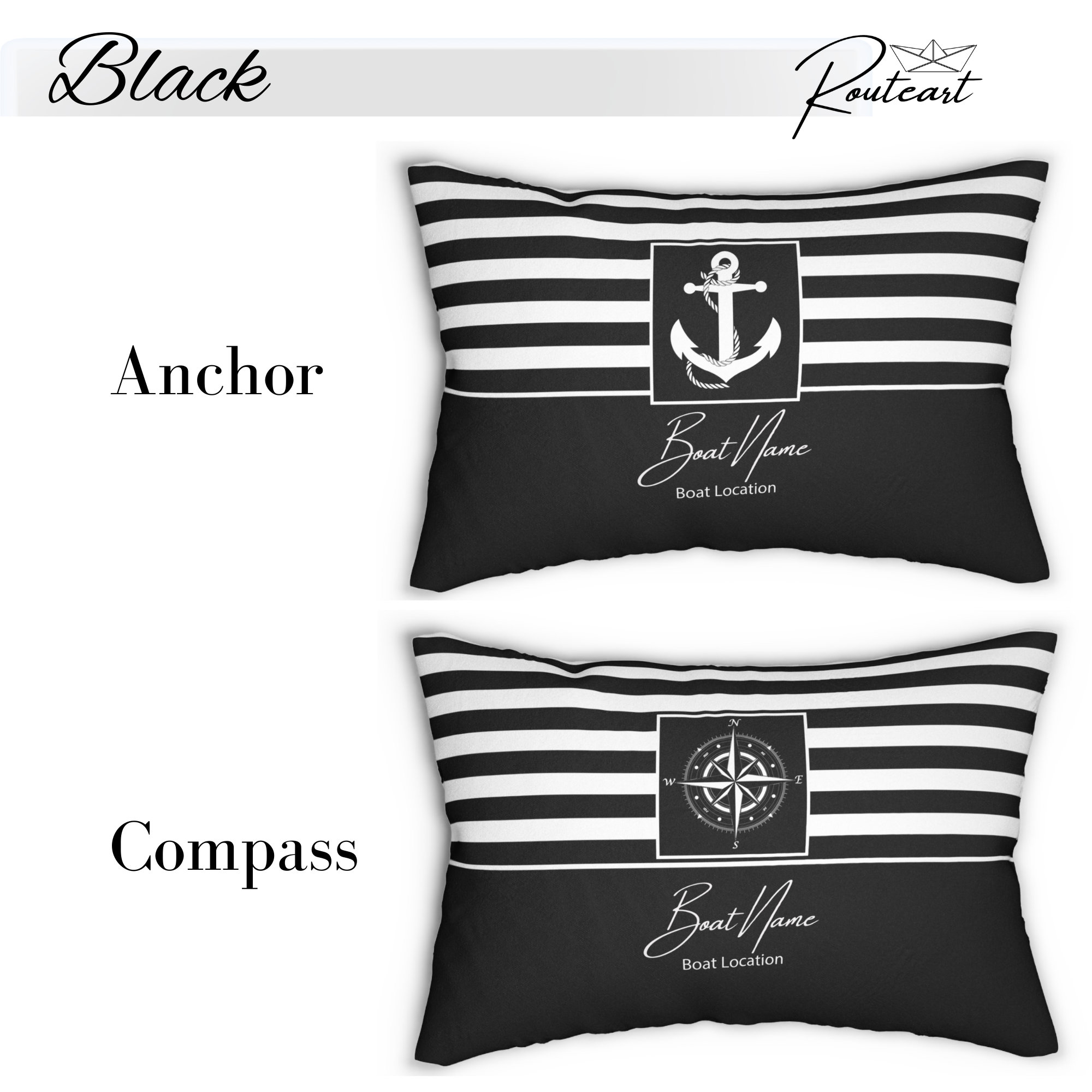 Personalized Nautical Boat Pillow: Custom Anchor Compass Design - Etsy