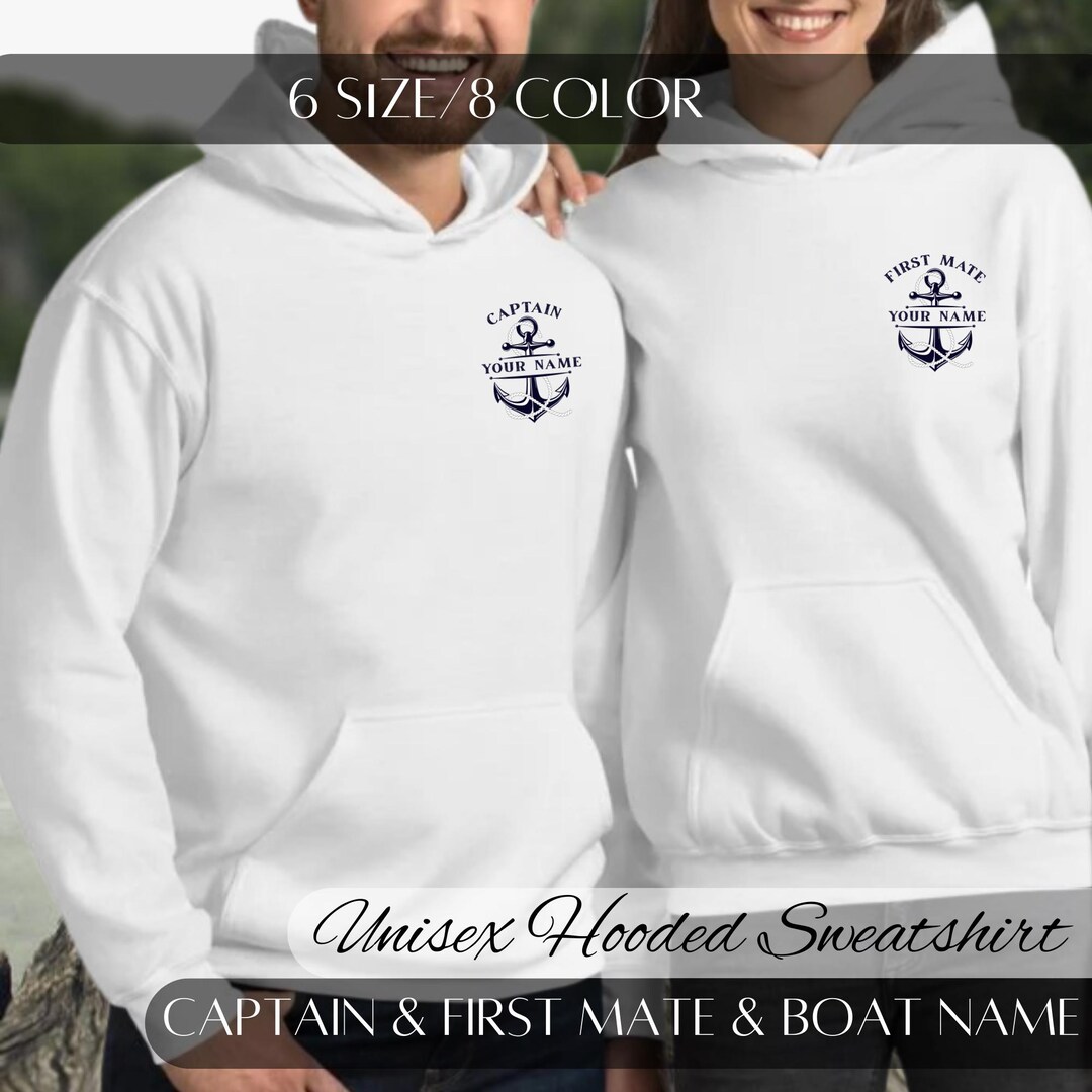 Personalized Boat Hoodie, Captain Name Custom Hooded Sweatshirt, Boat ...