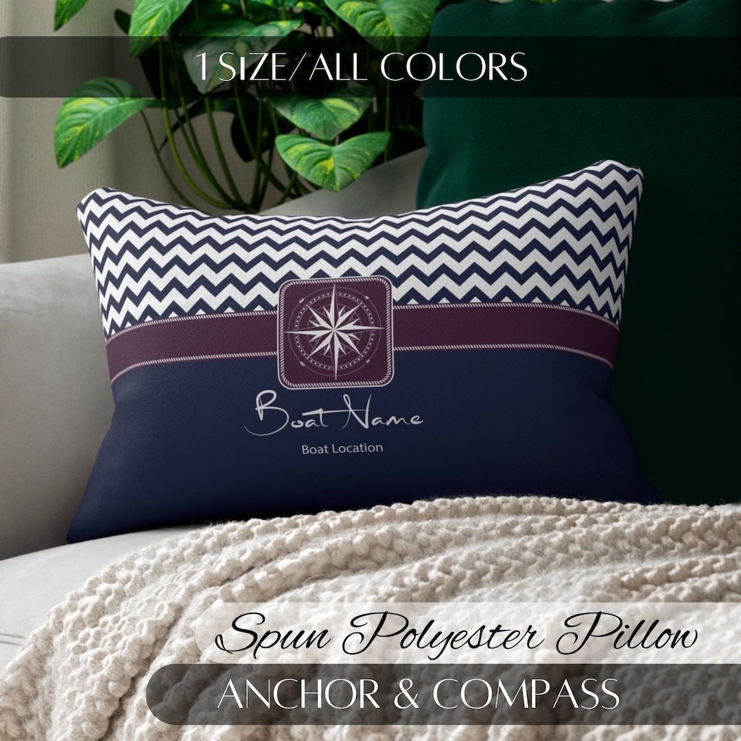 Personalized Boat Pillow, Boat Accessories, Boat Lumbar Pillow, Custom ...