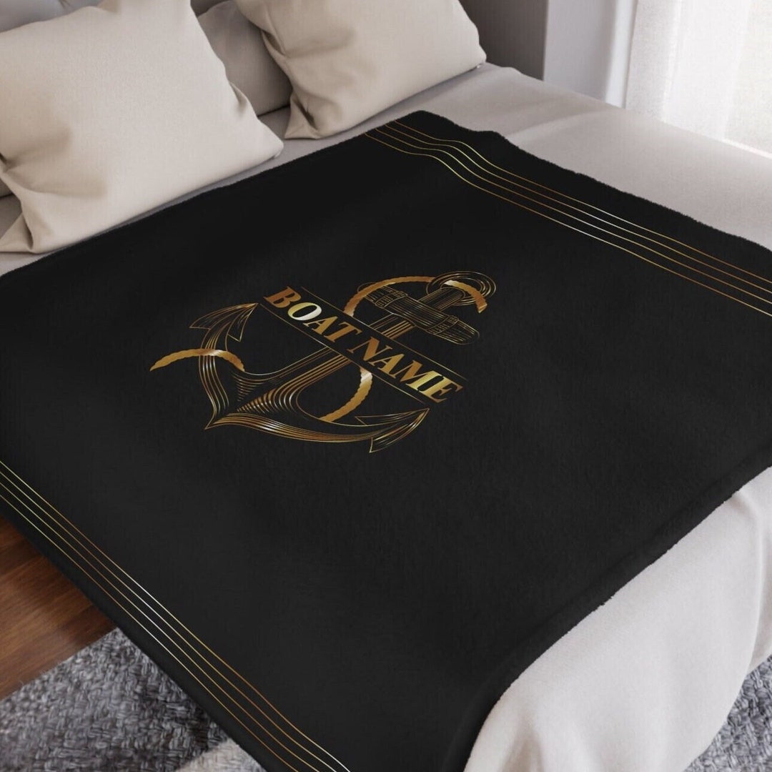 Anchor Boat Blanket, Gift for Sailor, Anchor Yacht Blanket, Sailing ...