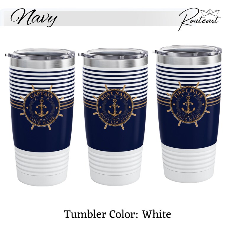 Personalized Boat Tumbler: Engraved Nautical Stainless Steel Cup - Etsy