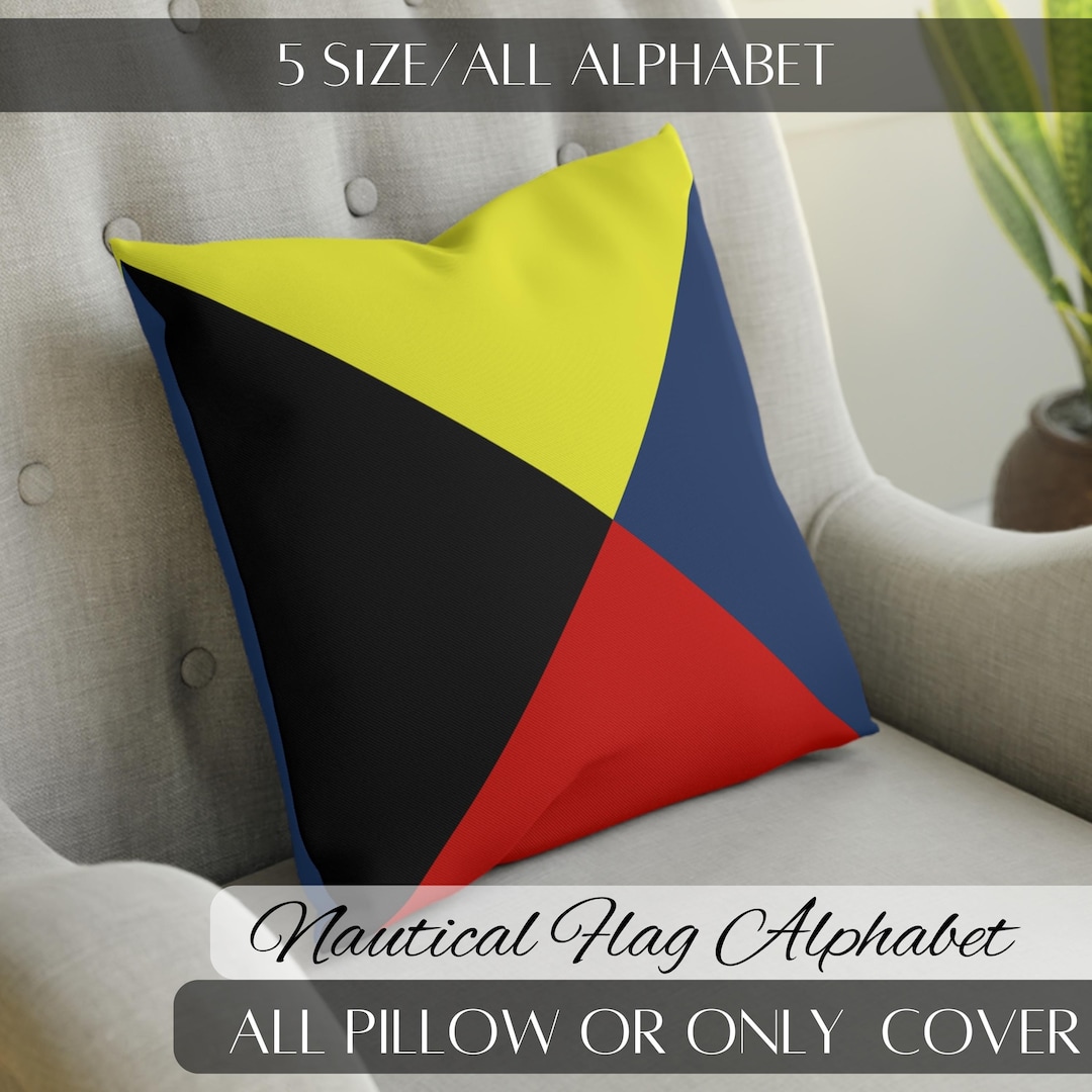Nautical Signal Flag Pillow, Boat Cushions, Nautical Pillows, Maritime ...
