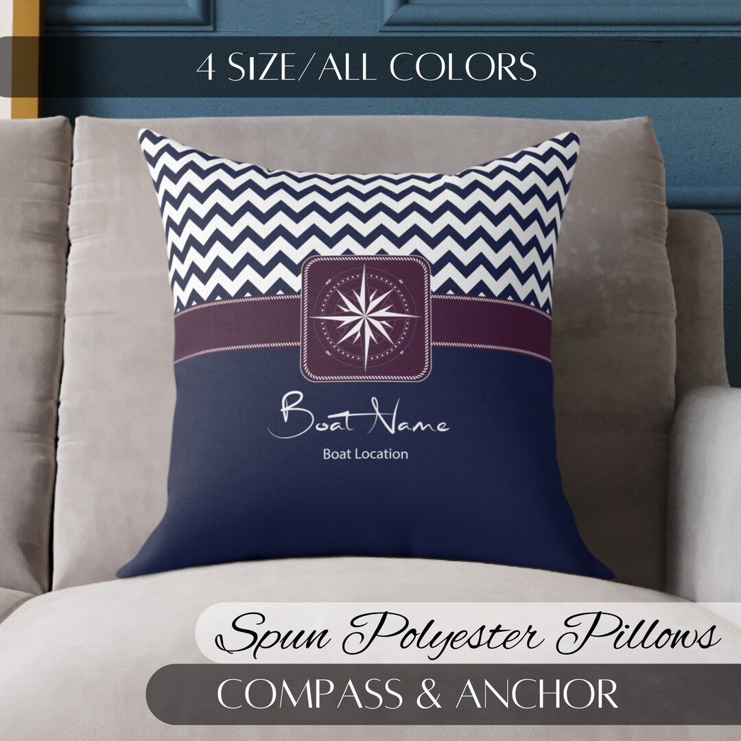 Personalized Boat Pillows, Custom Nautical Cushion, Boat Accessories ...