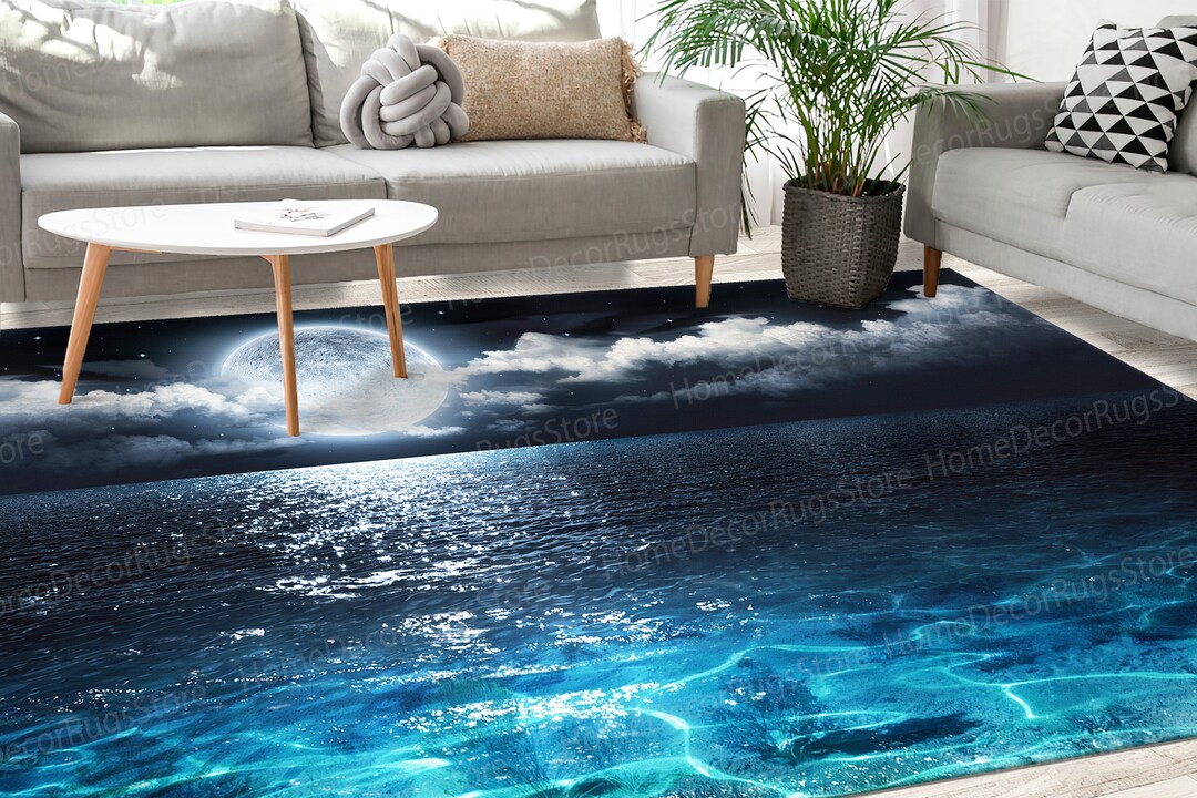 3D Printed Rug View Rug Moon Over the Sea Rugs Full Moon - Etsy