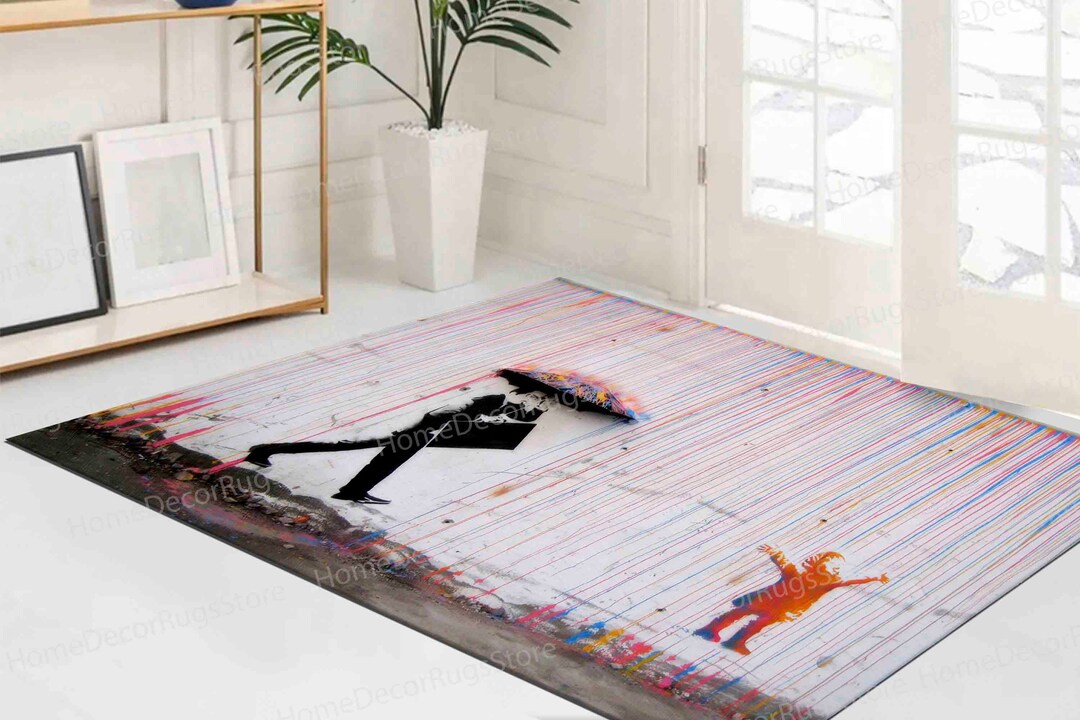 Car Mat Rugs, Small Rugs, Painting Rug, Banksy Rain Rug, Banksy Rugs ...