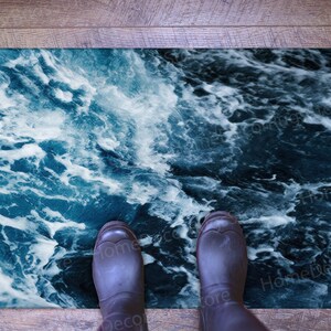 Aesthetic Ocean Rugs, Farmhouse Rugs, Blue Ocean Wave Rugs, Landscape ...