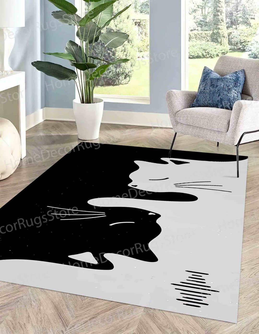 Cat Rugs, Modern Rugs, Abstract Rugs, Animal Rug, Accent Rug, Office ...