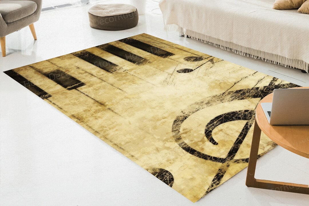 Treble Clef Rug, Notes Rugs, Brown Rug, Music Room Rug, Custom Rug ...