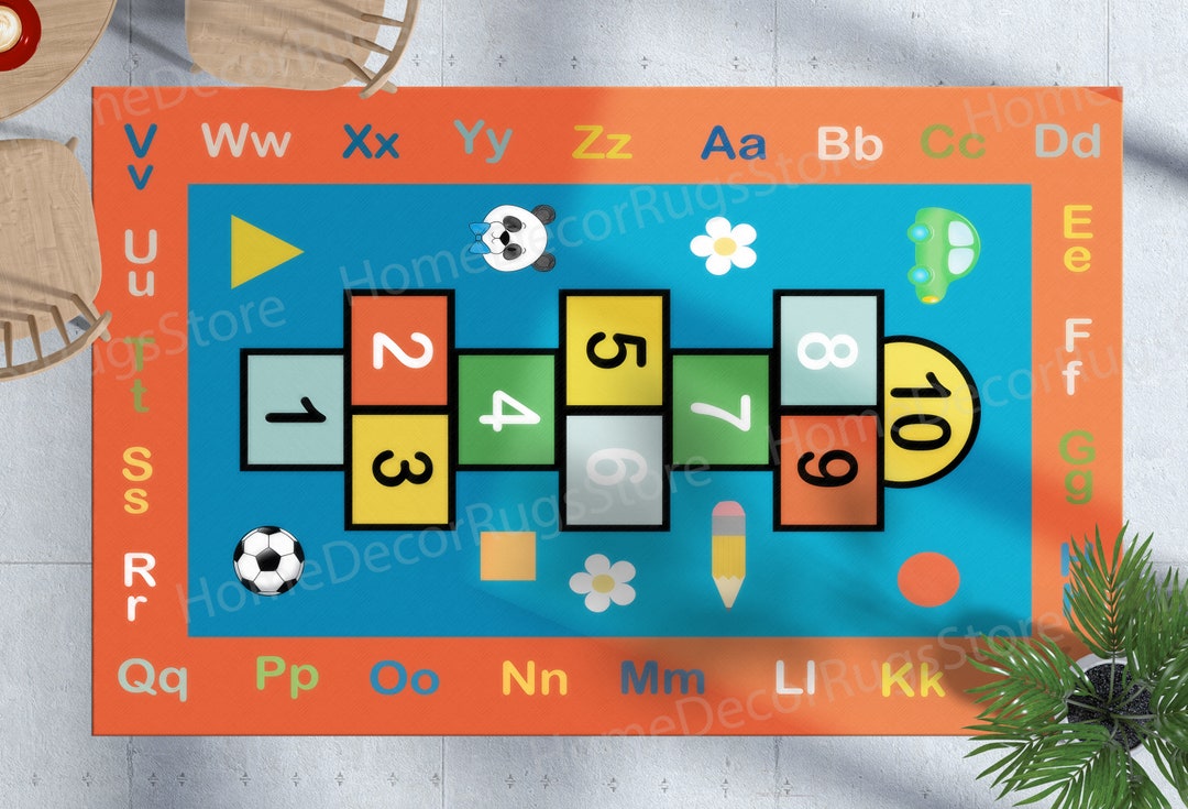 Play Room Rugs Kids Room Rugs Alphabet Rug Hopscotch Rugs - Etsy