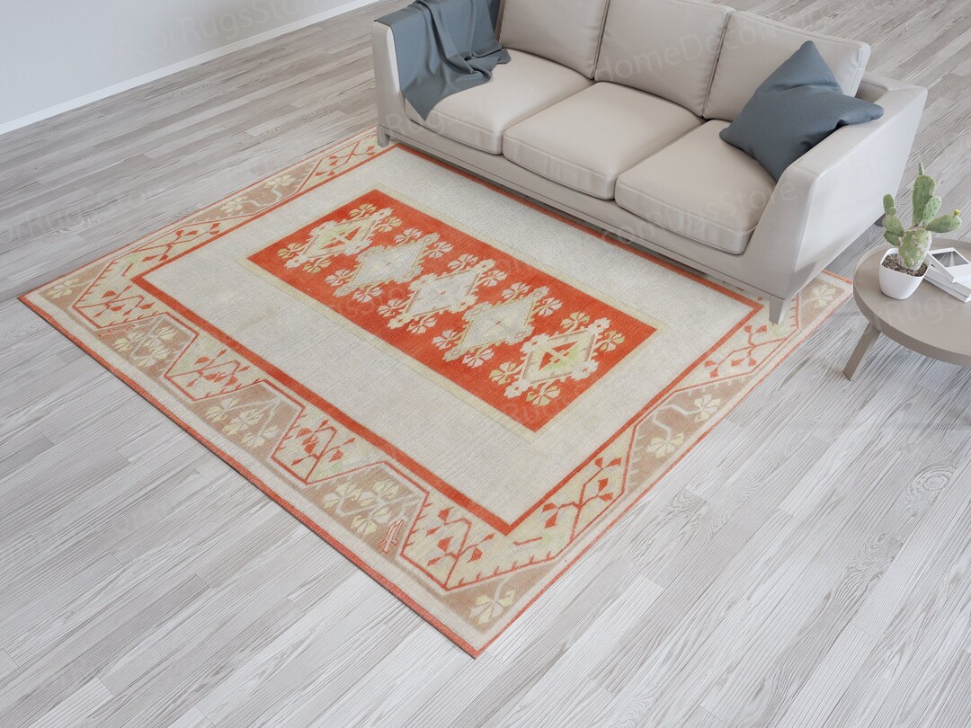 Orange Rugs, Farmhouse Decor Rugs, Navajo Rug, Salon Decor Rug ...