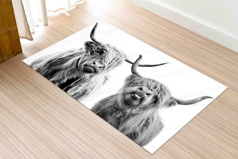 Soft Rug Kitchen Rugs Highland Cow Rugs Highland Rugs - Etsy