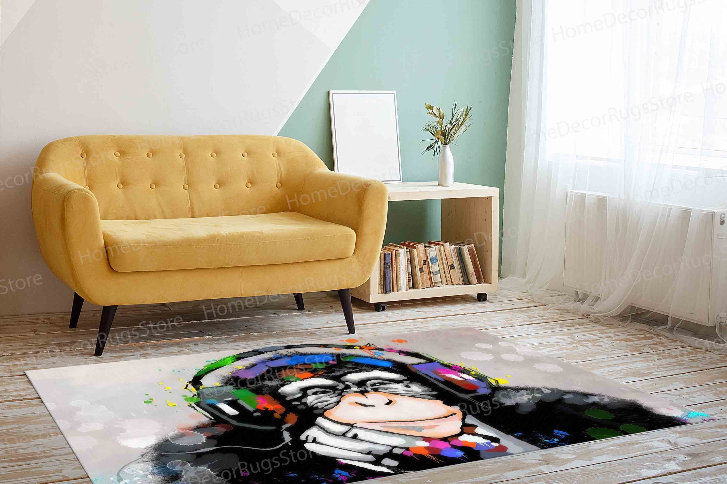 Step Rugs Banksy Monkey Rugs Banksy Rugs Animal Rug Accent - Etsy