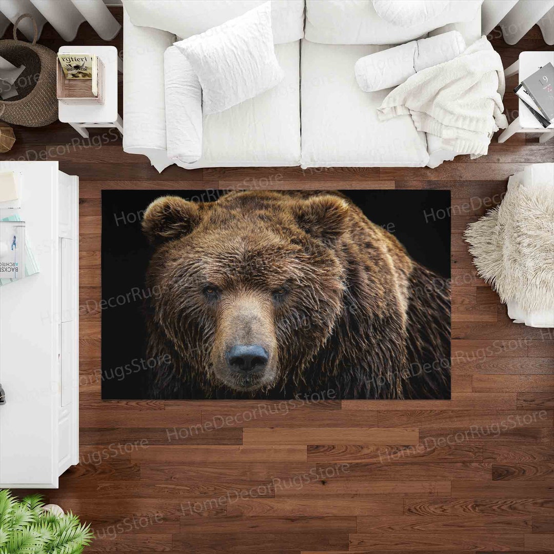 Brown Bear Rug, Animal Rug, Office Decor Rug, Decorative Rug, Front ...