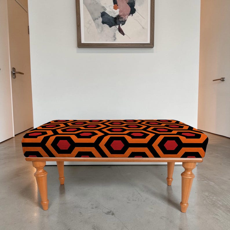 Shining Bench, Trendy Bench, Geometric Bench, Orange Furniture, Boho ...