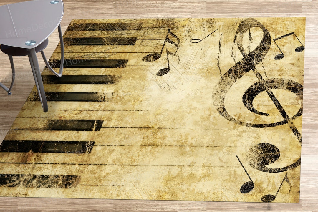 Treble Clef Rug, Notes Rug, Piano Rugs, Music Rugs, Bathroom Rug, Non ...