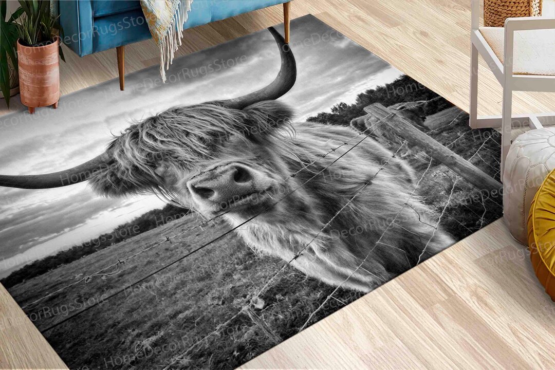 Scottish Highland Cattle Photo Rugs, Animal Rugs, Accent Rugs, Wildlife ...