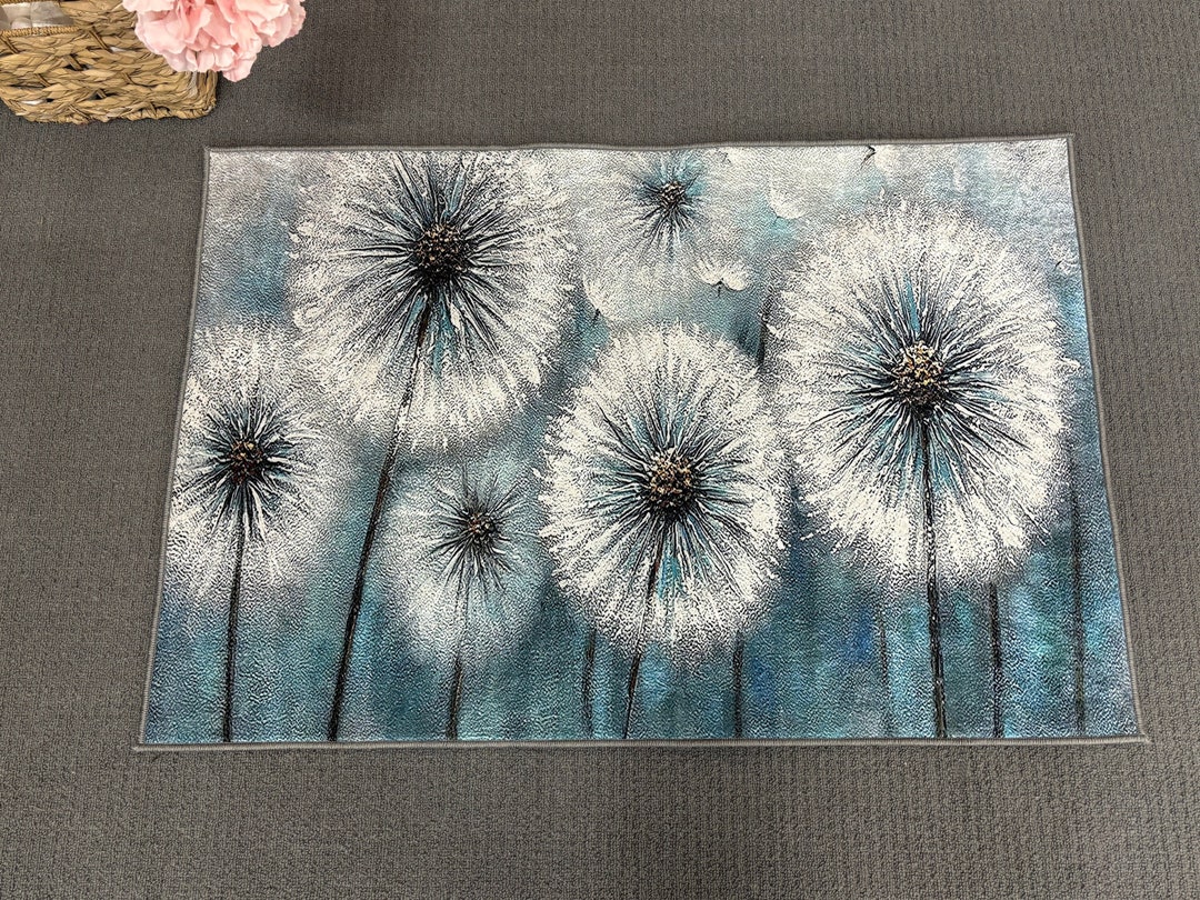 Dandelion Lover Gift Rugs, Salon Decor Rug, Botanical Rug, Floral Rugs ...