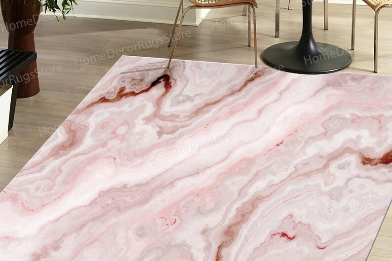 Cute Rug Pink Marble Rug Modern Marble Rugs Popular Rugs - Etsy
