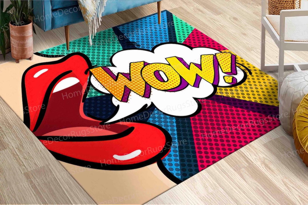 Graffiti Rugs, Lip Rugs, Custom Rug, POP ART Rug, Bath Rugs, Indoor ...