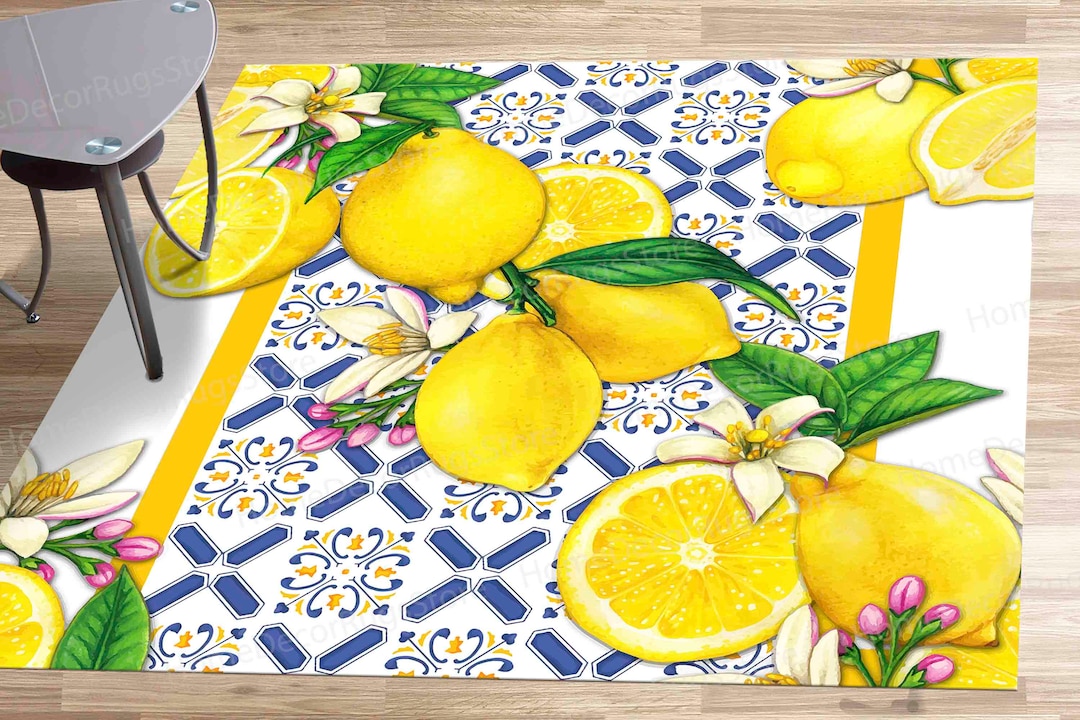 Lemon Rug, Kitchen Rug, Lemon Lovers Rugs, Modern Rug, Front Door Rug ...