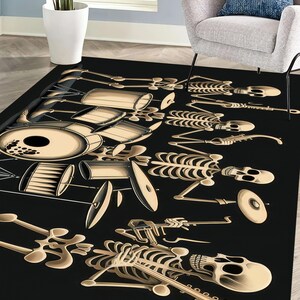 Skeleton Rugs, Abstract Rugs, Skull Rug, Music Rug, Modern Rug ...