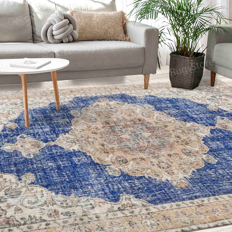 Navy Blue Rug - Etsy