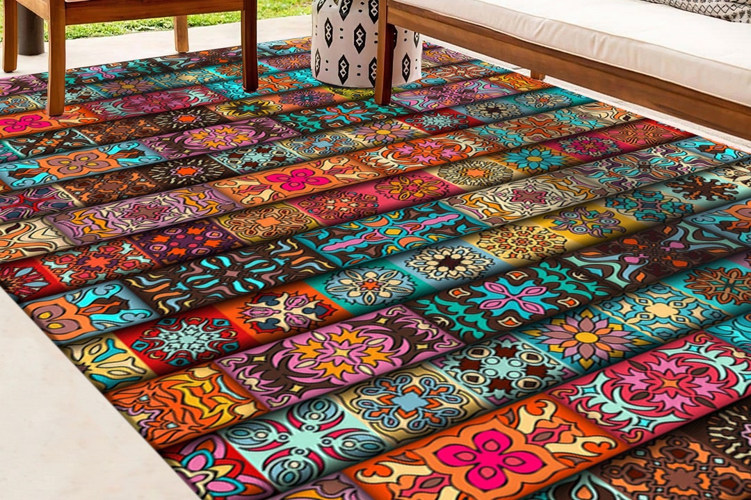 Morocco Rugs, Ethnic Rugs, Colorful Rug, Modern Rug, Bathroom Rug, Cool ...