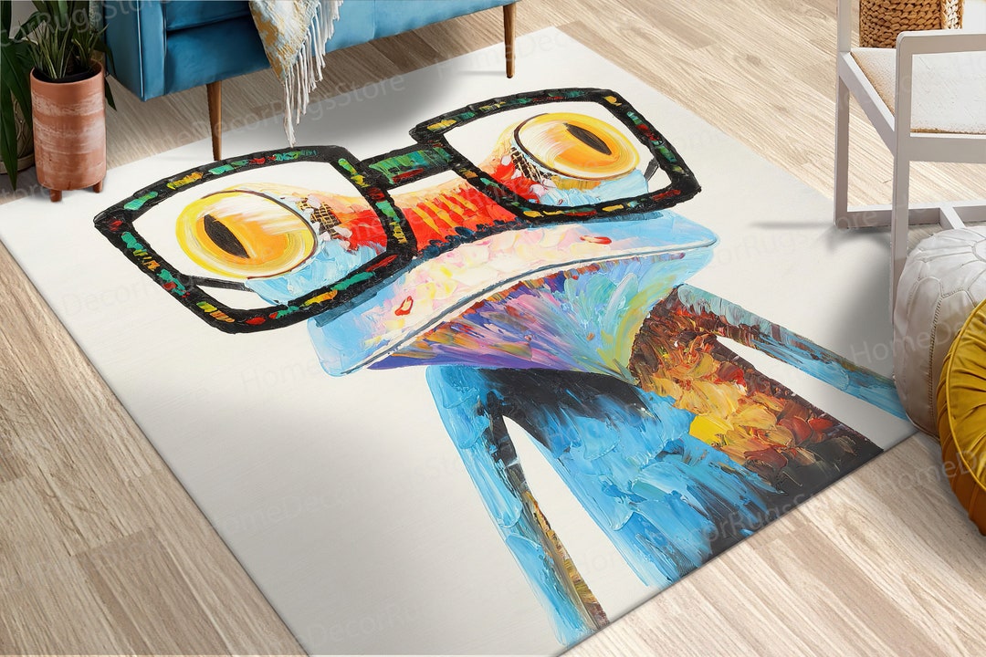 Thin Rug, Office Decor Rug, Bedroom Rug, Non-slip Carpet, Rainbow Frog ...