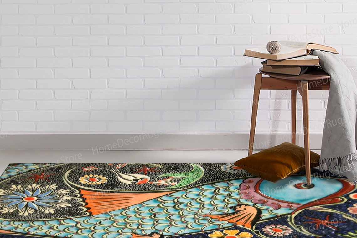 Mosaic Fish Effect Rugs, Ceramic Fish Rug, Office Decor Rugs, Step Rugs ...